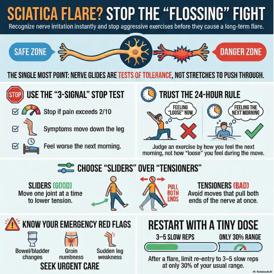 Sciatic nerve flossing made pain worse: 7 Brutal Rules